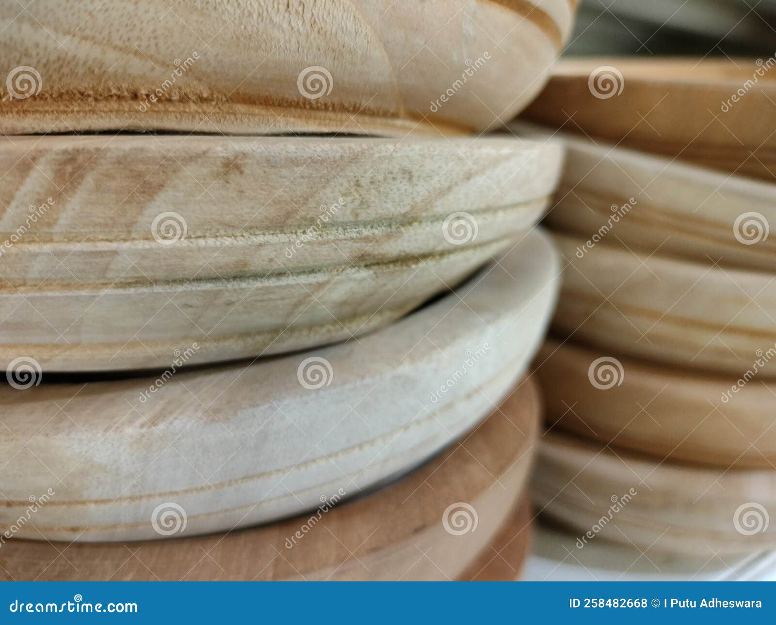 Close Up of Pile of Wooden Plates Stock Photo - Image of stack, shelf ...