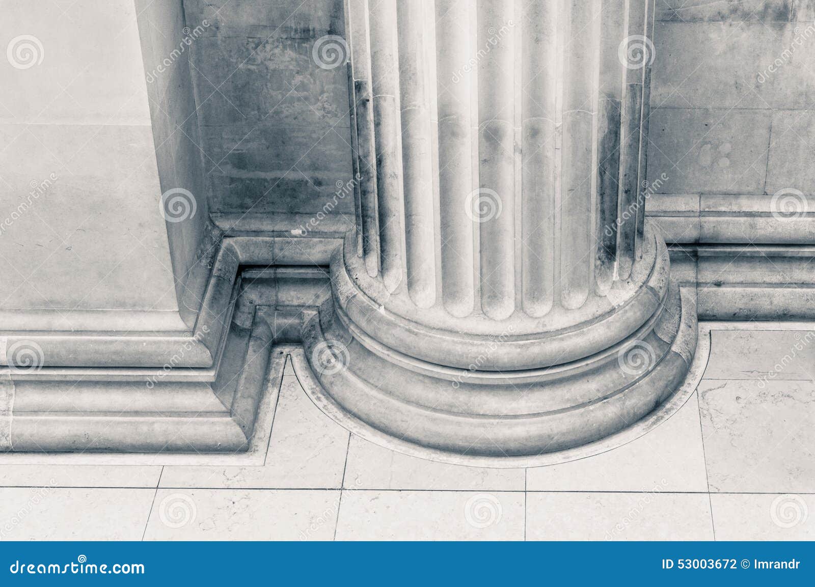 Close Up of a Pillar in Black and White Stock Photo - Image of inteior ...