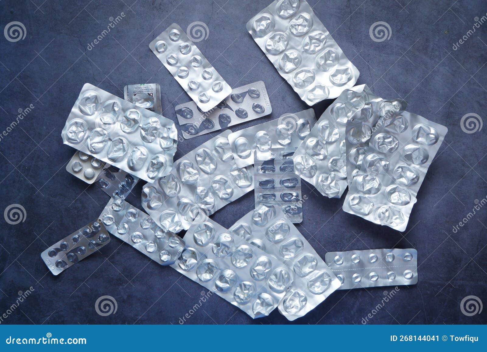 Close Up of Empty Pills of Blister Pack on Table Stock Image - Image of ...