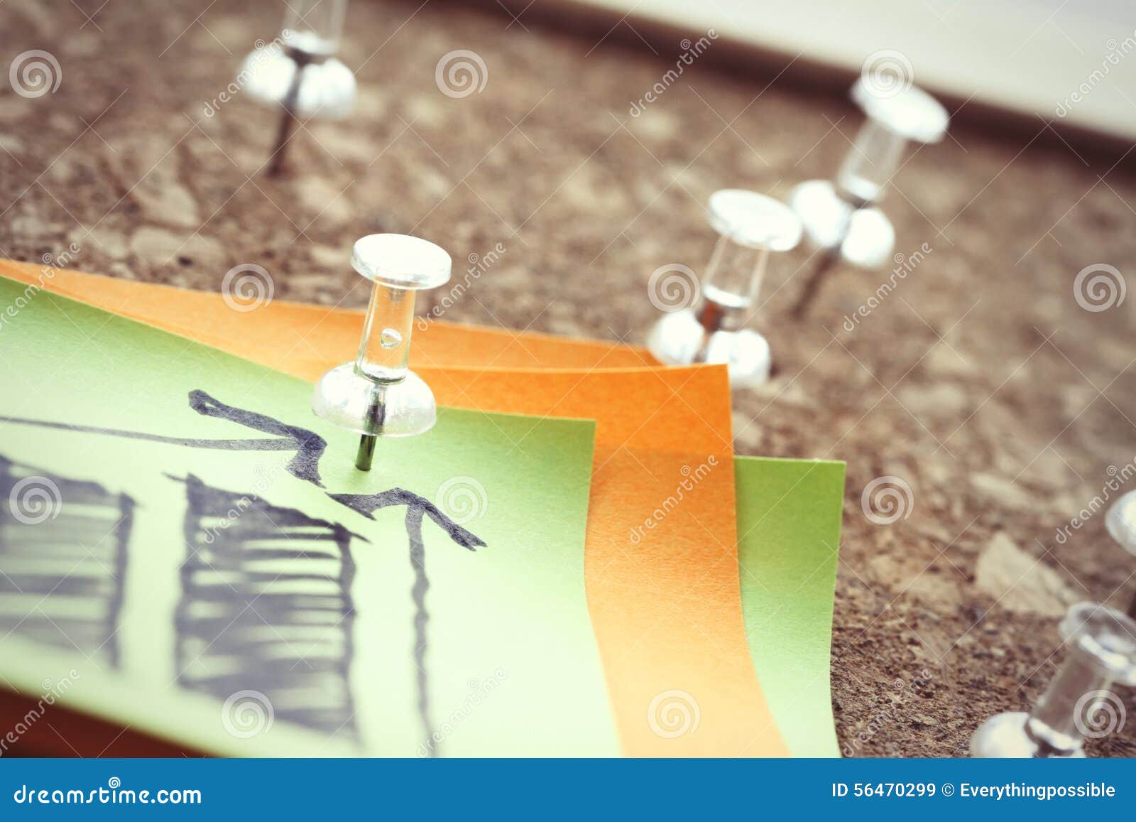 Close Up of Pin and Hand Drawn Business Strategy Graph Stock Image ...