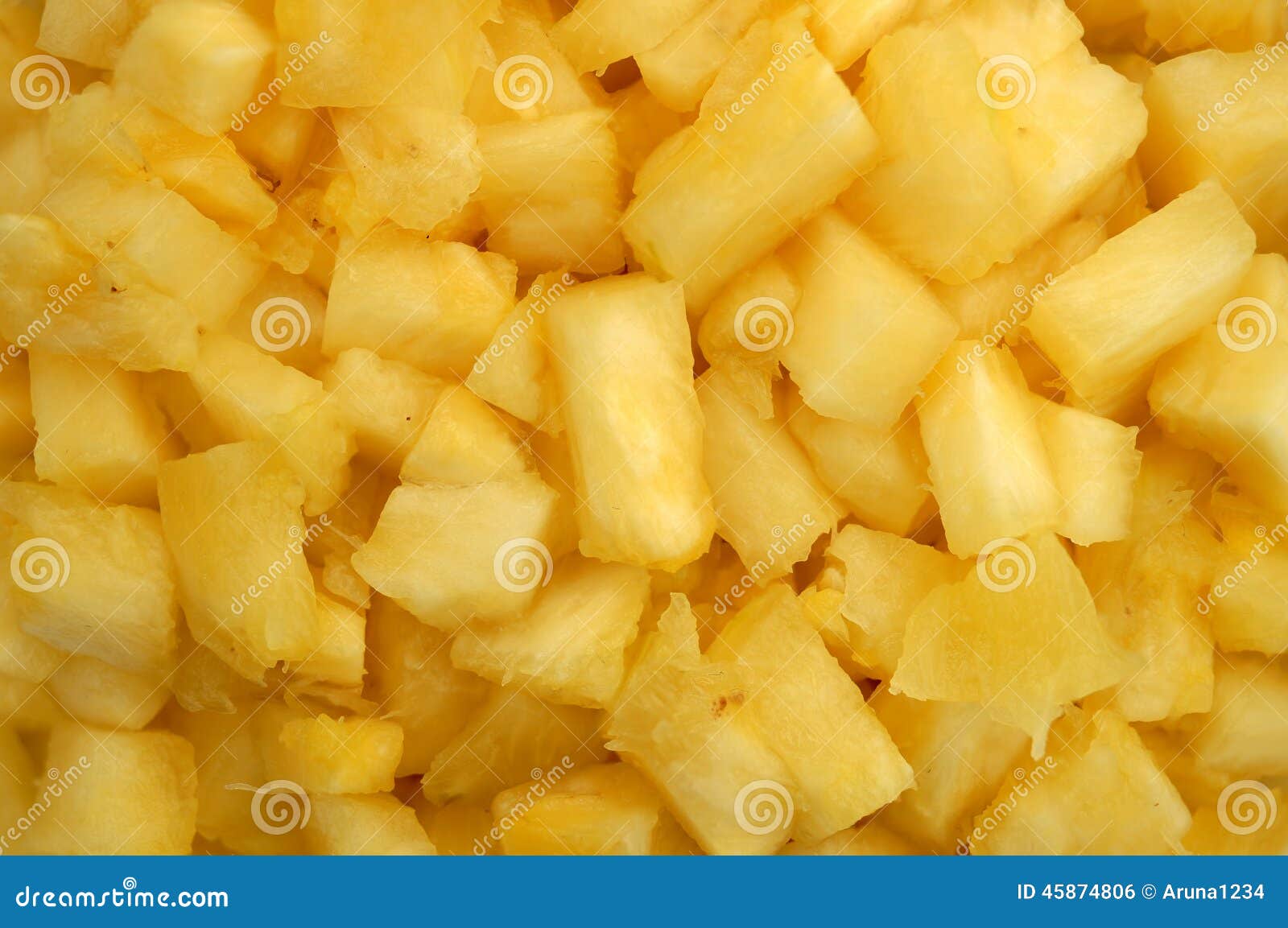 Close Up of Pineapple Chunks Stock Photo - Image of vegetarian, fruit ...