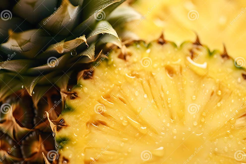 Close Up of Pineapple Fruit Slice Stock Illustration - Illustration of ...