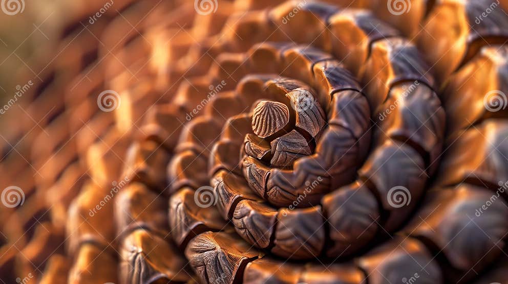 Close-up of a Pinecone, Highlighting the Fibonacci Sequence Stock Photo ...