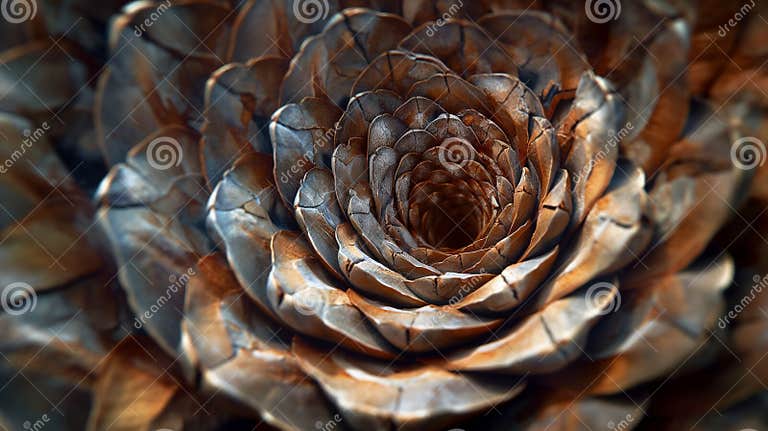 Close-up of a Pinecone, Highlighting the Fibonacci Sequence Stock Photo ...