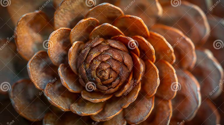 Close-up of a Pinecone, Highlighting the Fibonacci Sequence Stock Image ...