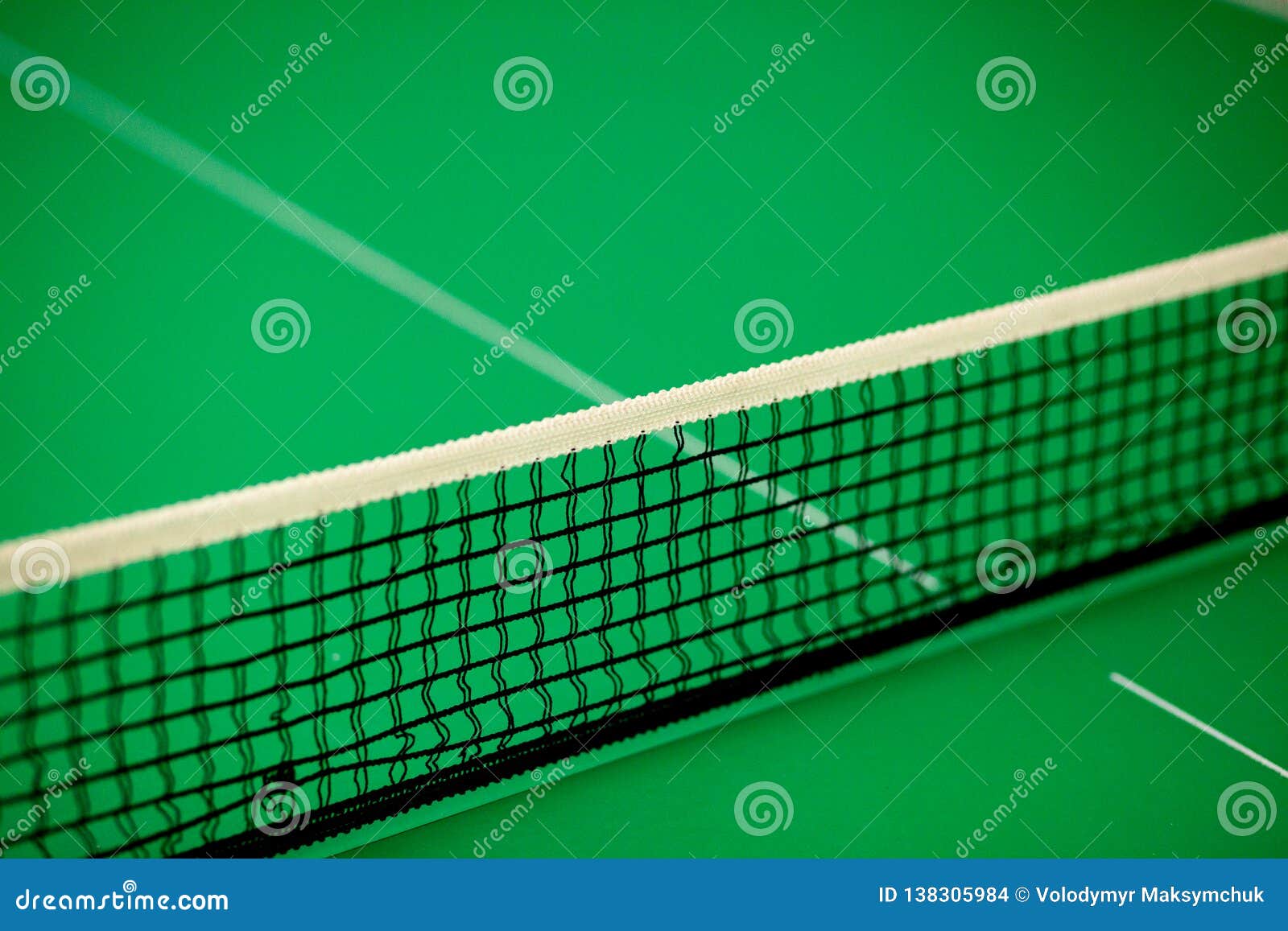 Close Up Ping Pong Net and Line - Green Table Stock Photo - Image of ...