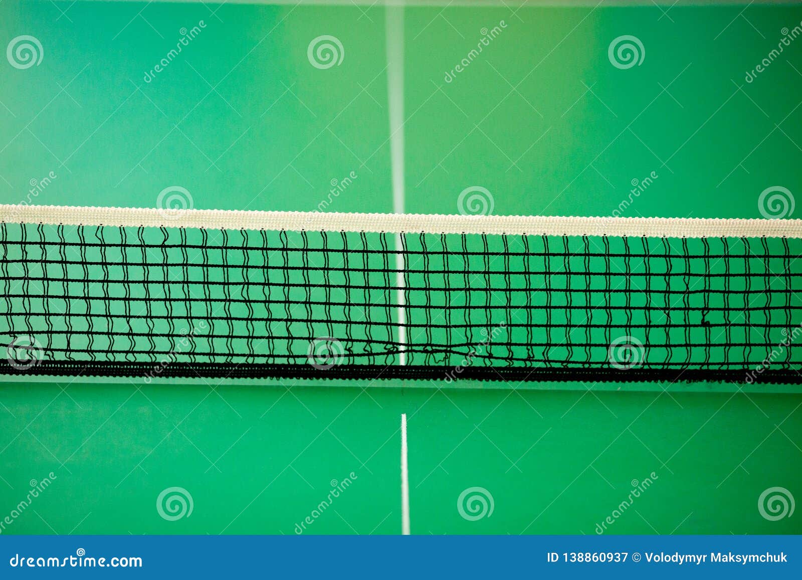 Close Up Ping Pong Net and Line - Green Table Stock Image - Image of ...