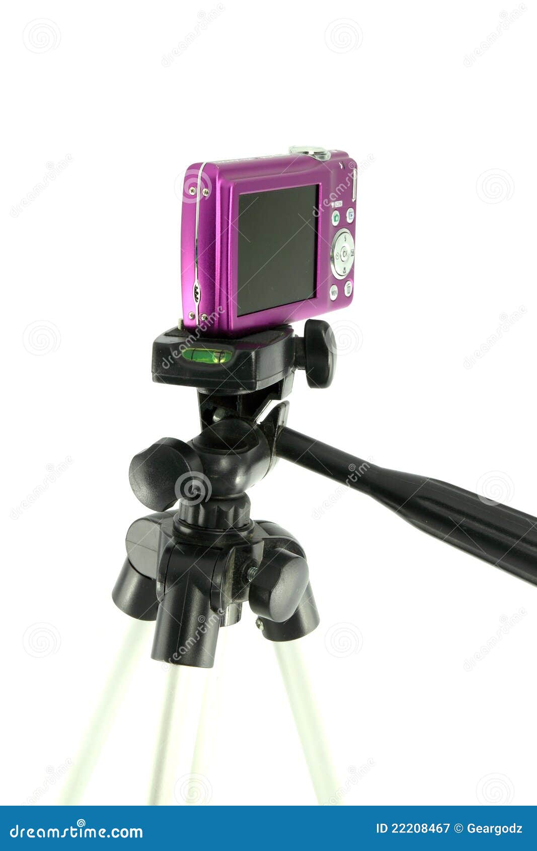 Close-up Pink Camera on a Tripod Stock Image - Image of shot, isolated ...