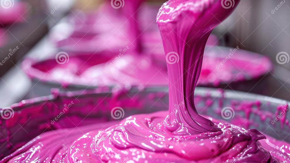 Close-up of Pink Liquid Pouring into Container Stock Illustration ...