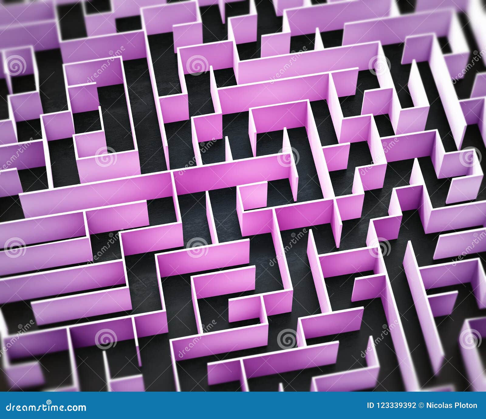 Close-up on a pink maze stock illustration. Illustration of lost ...