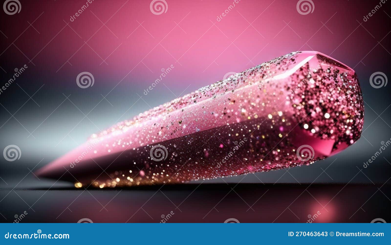 A Close Up of a Pink Object with Glitter on it. Generative Ai Stock ...