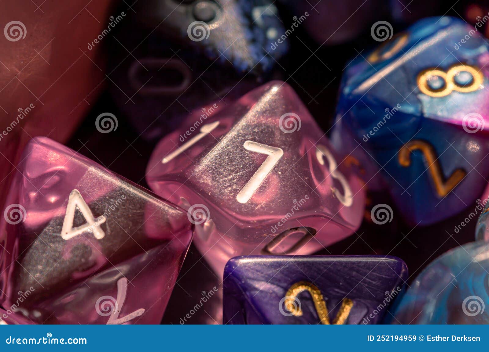 Close-up of a Pink 10-sided Die Stock Image - Image of games, equipment ...