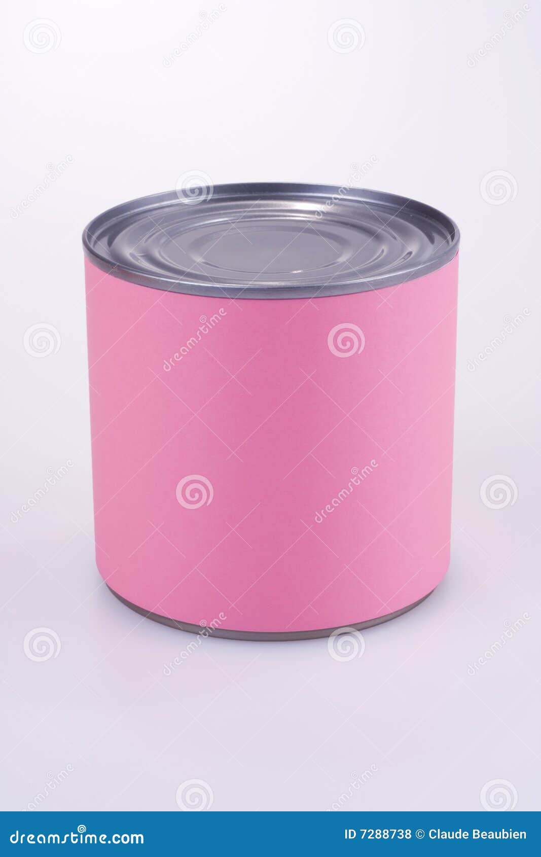 Close up of a pink tin can stock photo. Image of disposable - 7288738