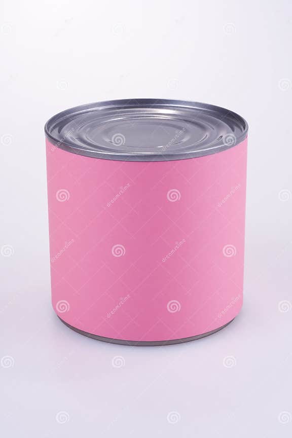 Close up of a pink tin can stock photo. Image of disposable - 7288738