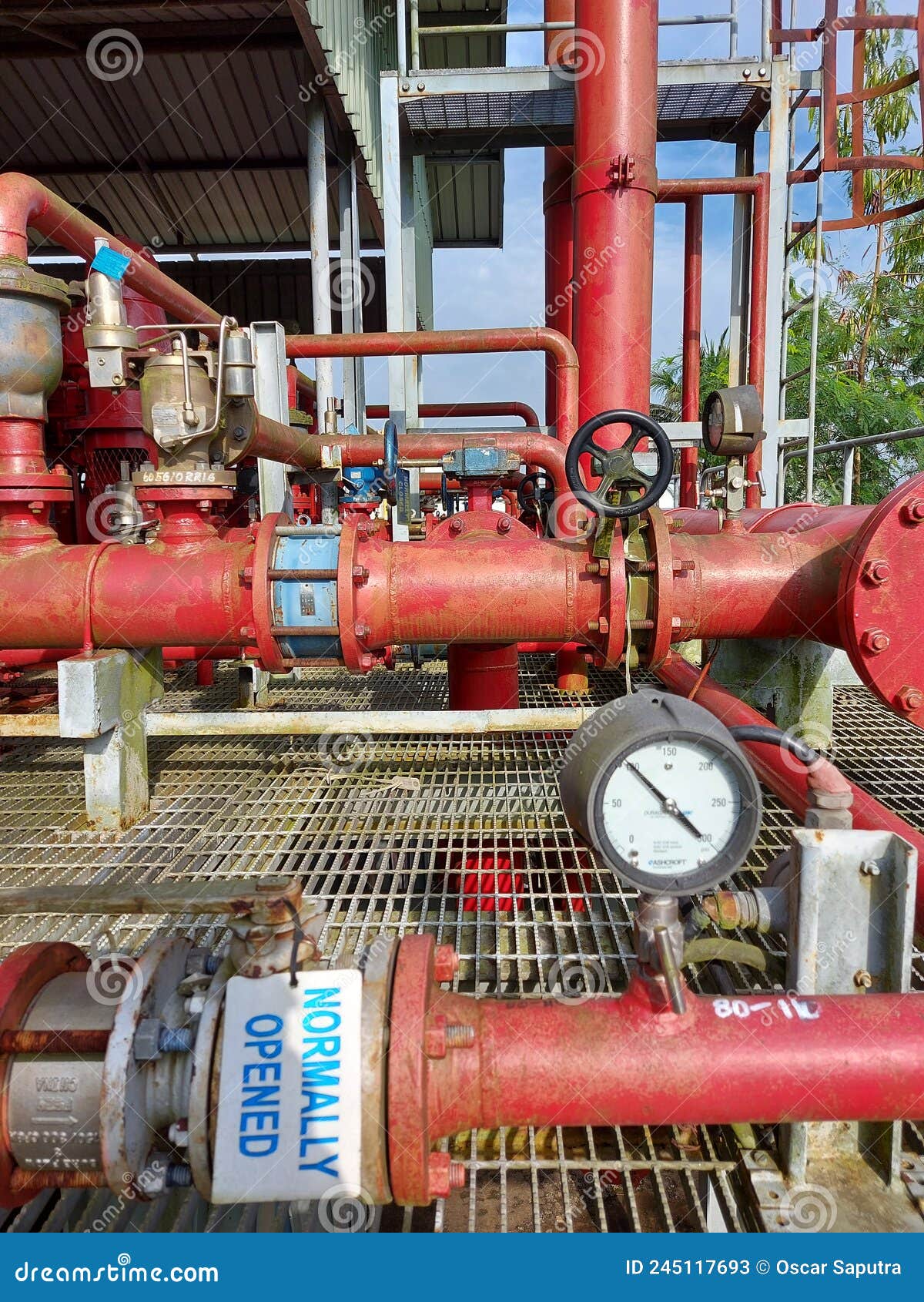 Close-up of Pipe Fitting on Engine Fire Hydrant. Stock Image - Image of ...