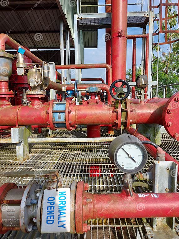 Close-up of Pipe Fitting on Engine Fire Hydrant. Stock Image - Image of ...