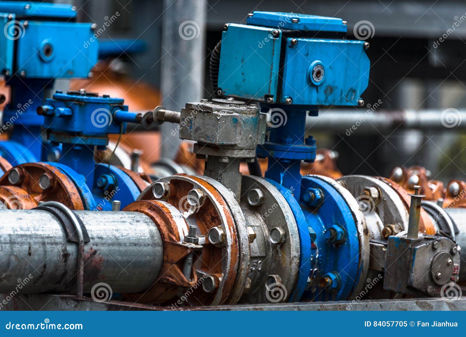 Close Up of Pipes and Connections in a Factory Stock Image - Image of ...