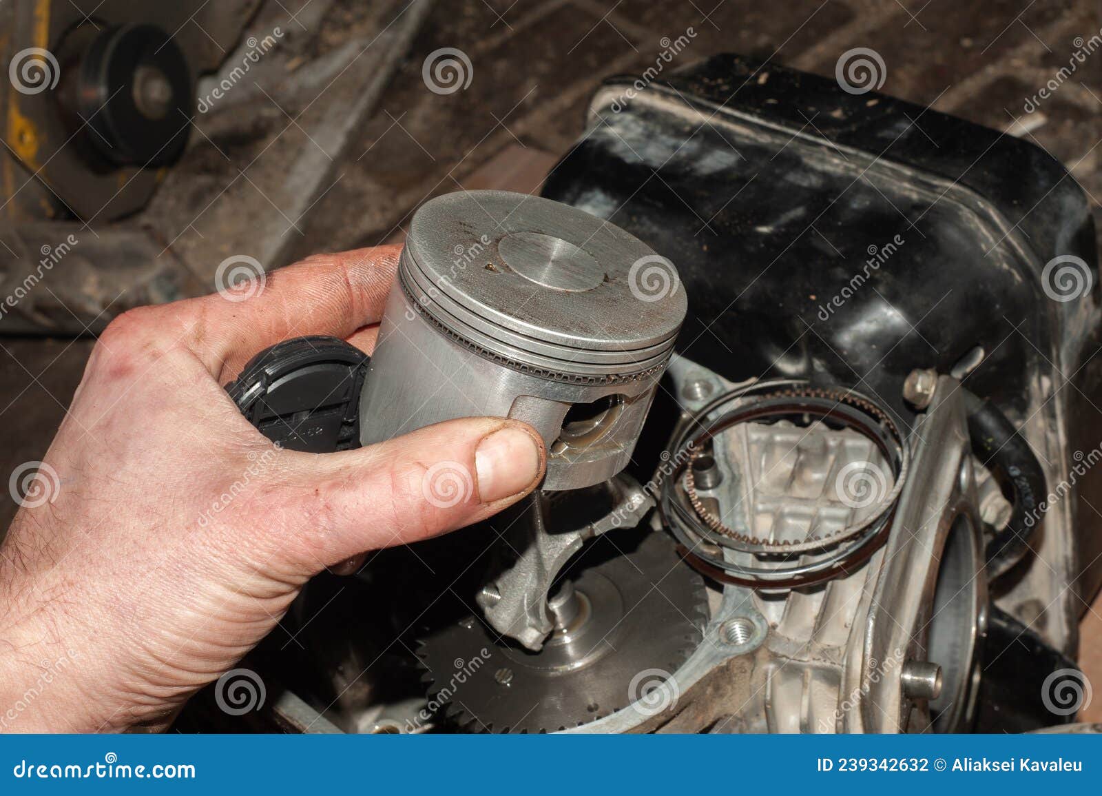Details Of The Piston Engine Of A Powerful Steam Locomotive Of ...