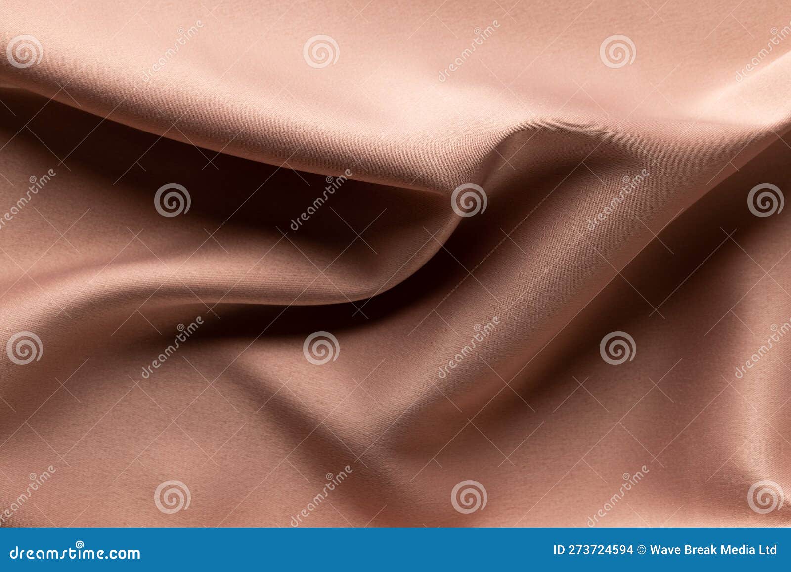 Close Up of Plain Beige Satin Fabric with Folds, Copy Space Stock Photo ...