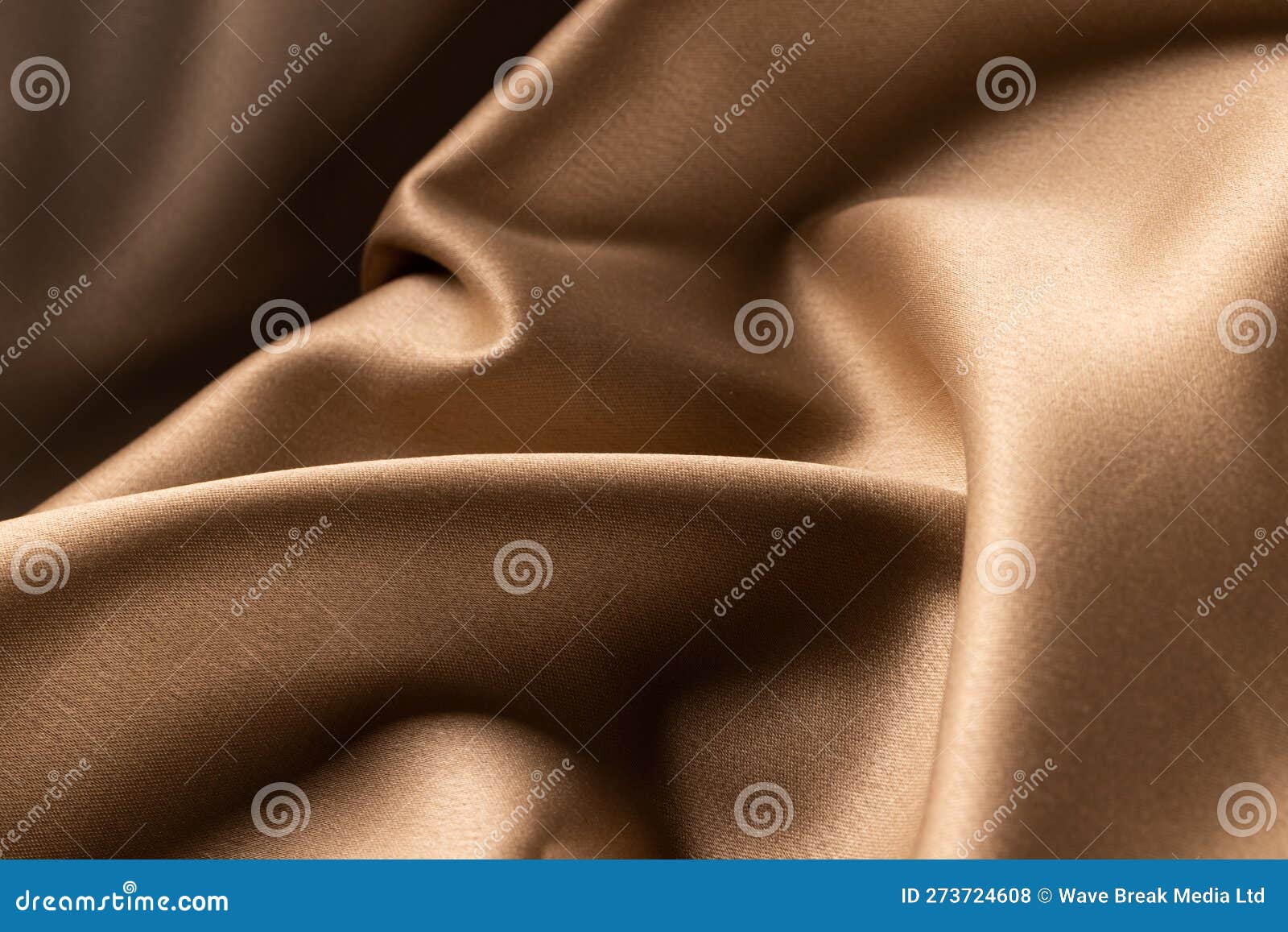 Close Up of Plain Beige Satin Fabric with Folds, Copy Space Stock Photo ...