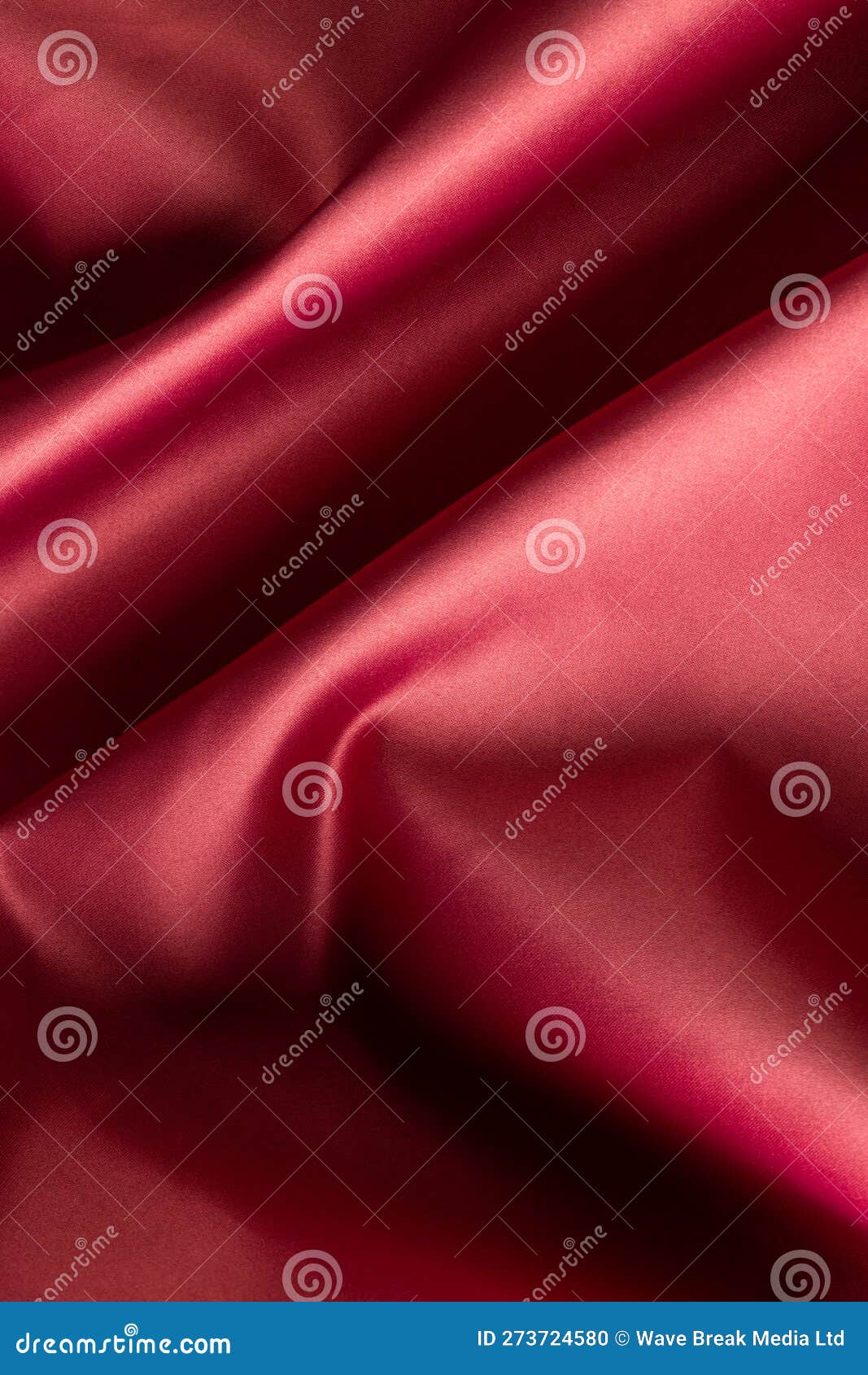 Close Up of Plain Red Satin Fabric with Folds, Copy Space Stock Photo ...