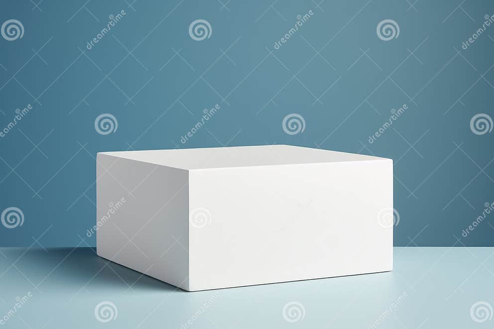 Close Up of a Plain White Box on a Simple and Clean Backdrop Stock ...