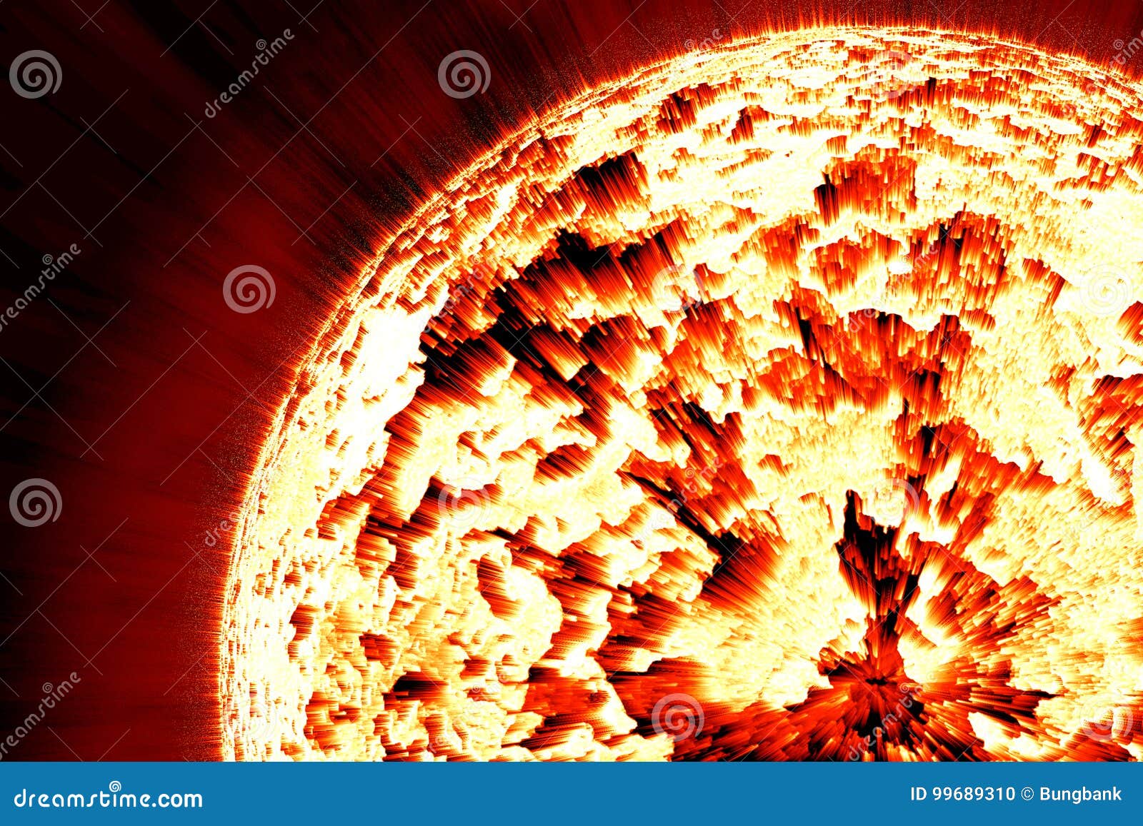 Close Up of Planet Explode from Its Core Stock Illustration ...