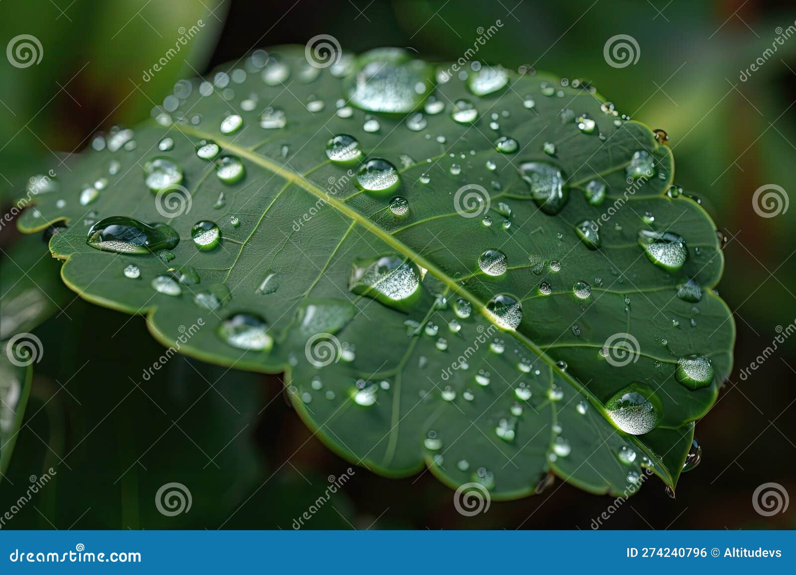 Close-up of Plant Leaf, with Hundreds of Tiny Crystals and Dew Drops ...