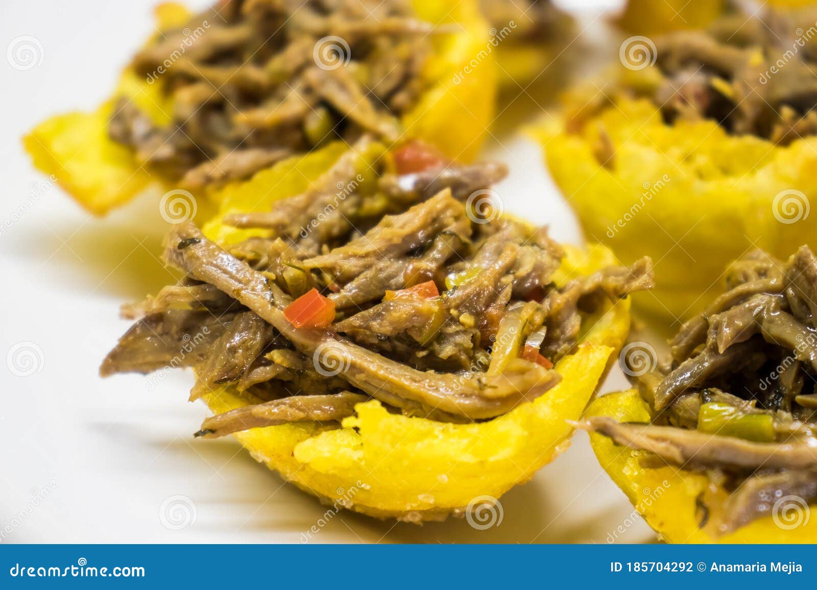 Plantain Baskets Filled with Shredded Meat Stock Photo - Image of fresh ...