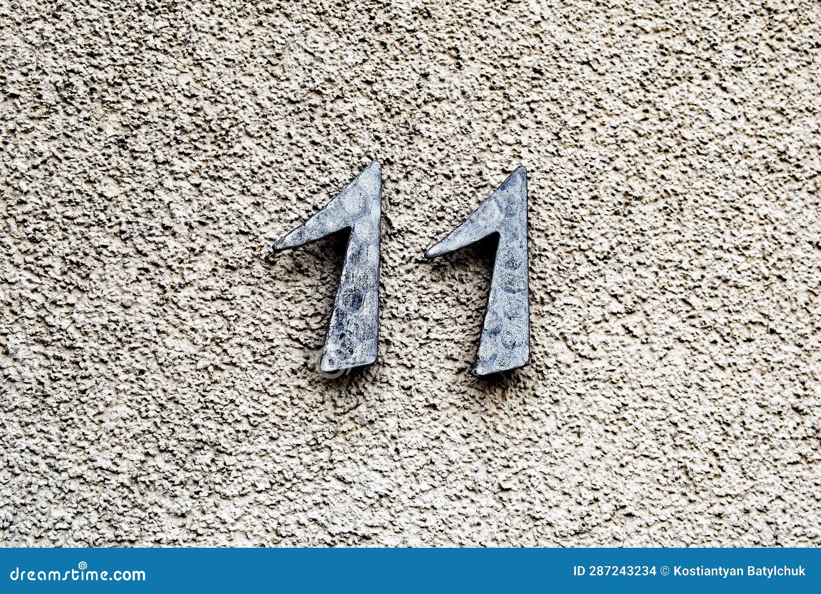 Close-up of a Plastered Wall with the Number 11 on it Stock Photo ...