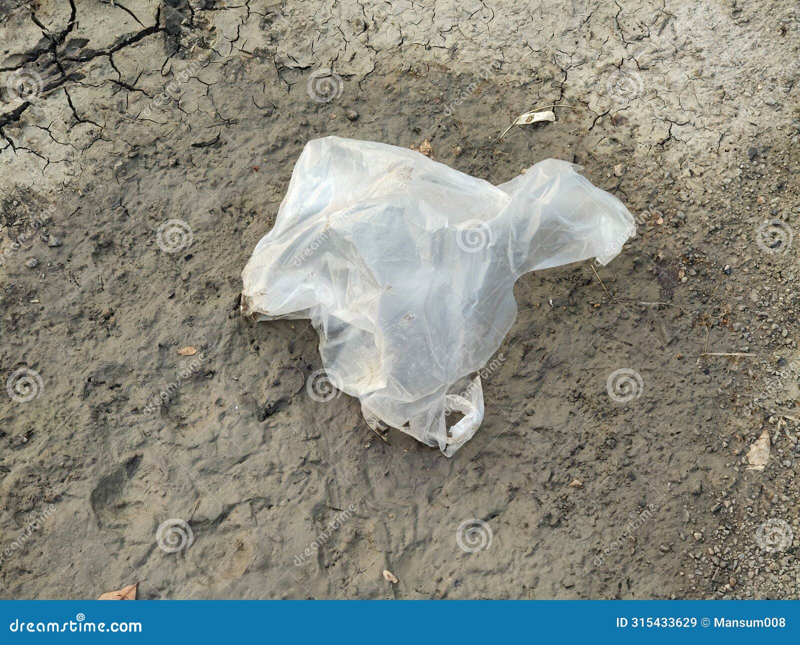 Plastic bag on the ground stock image. Image of pollute - 315433629