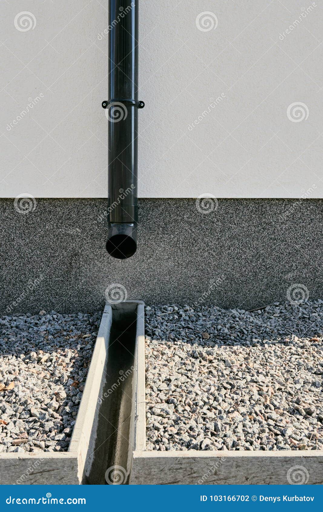 Rainwater pipe on building stock photo. Image of construction - 103166702