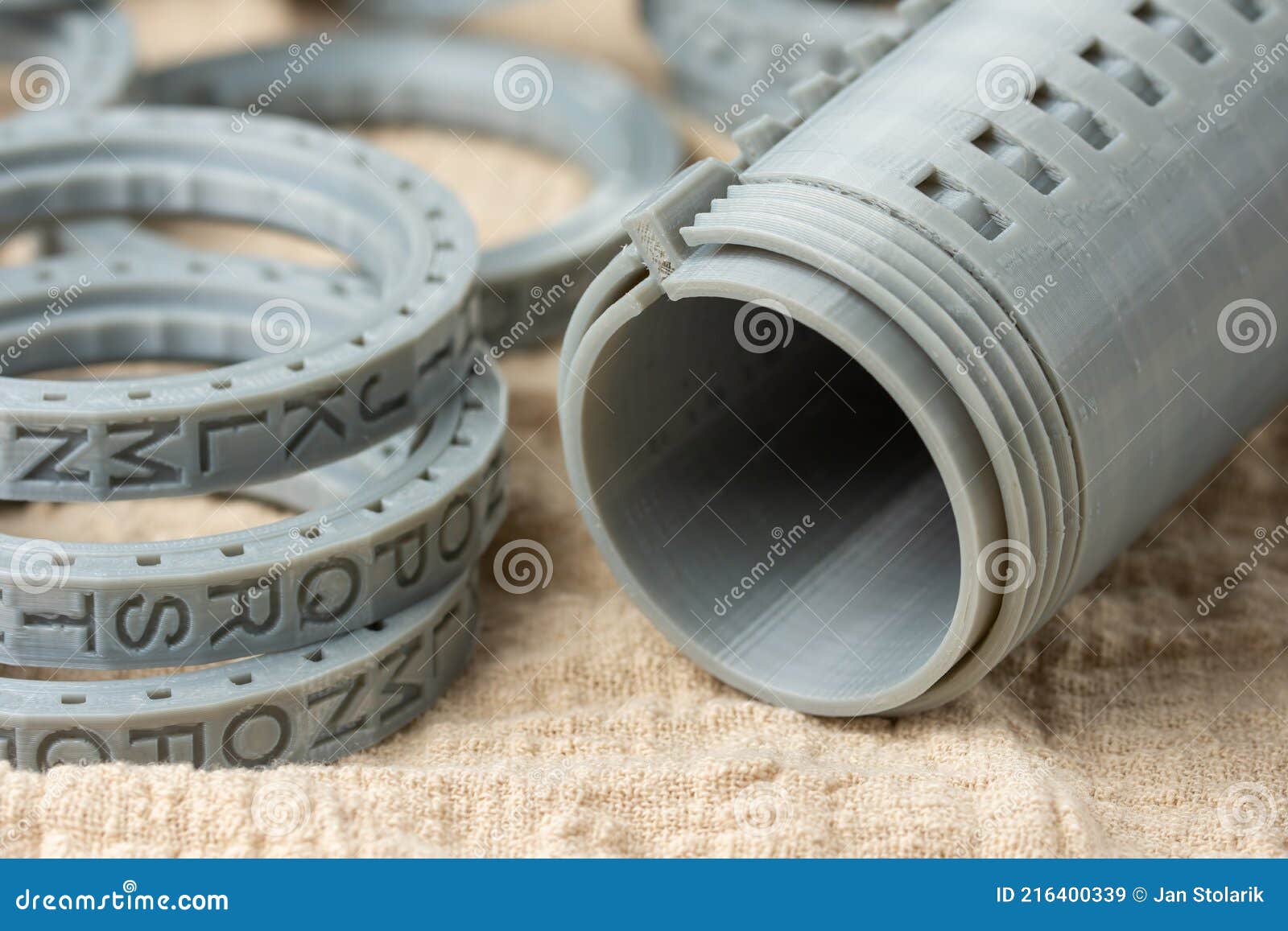 Close-up of Plastic Cryptex Printed on a 3D Printer. Printed by FDM ...