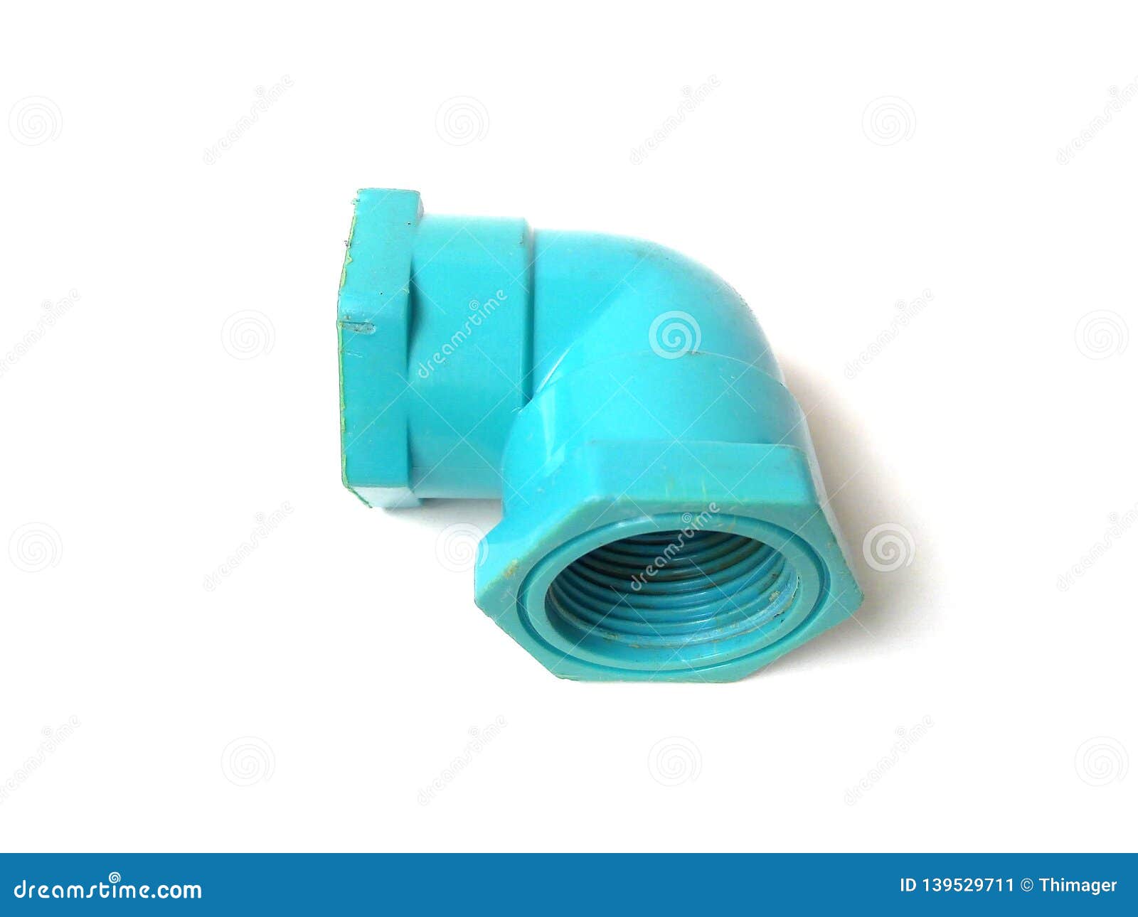 Blue PVC pipe fitting. stock image. Image of blue, abstract - 139529711