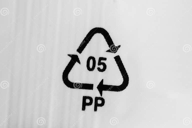 Close-up of Plastic Recycling Symbol PP 05 - Polypropylene Stock Photo ...