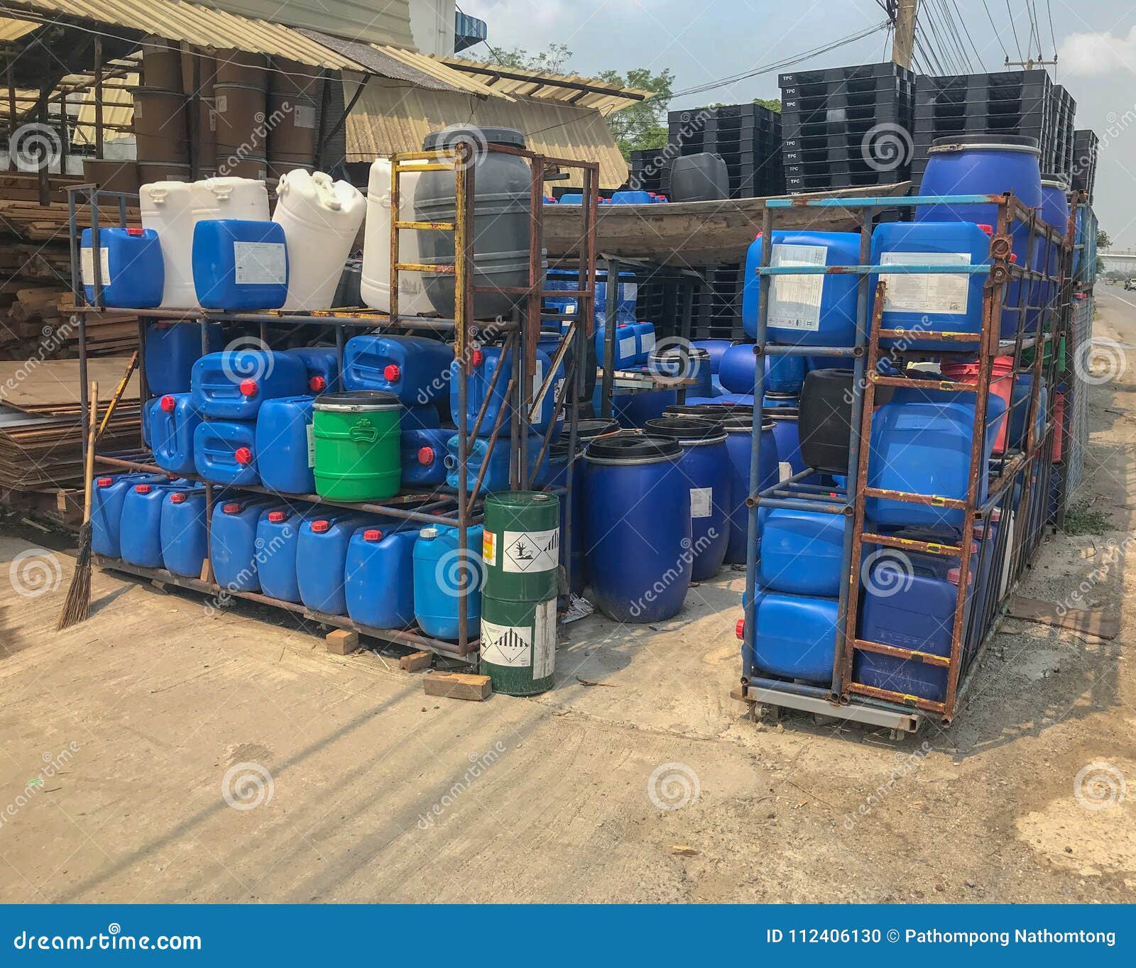 Plastic Tank Stacked in a Warehouse Editorial Image - Image of group ...