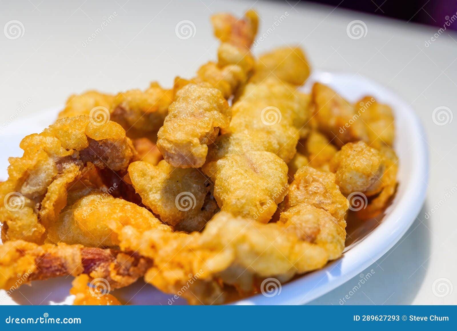 Close-up of a Plate of Delicious Little Crispy Meat Stock Image - Image ...