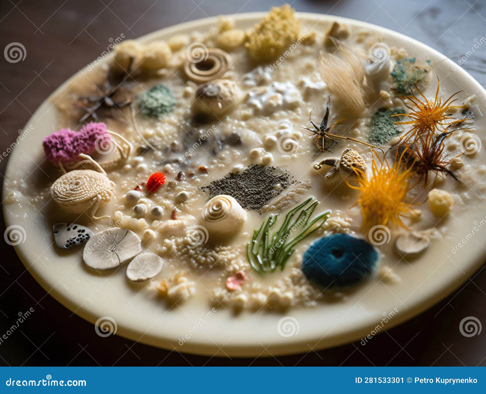 Close-up of a Plate of Germs and Bacteria with Viruses, Microscopic ...