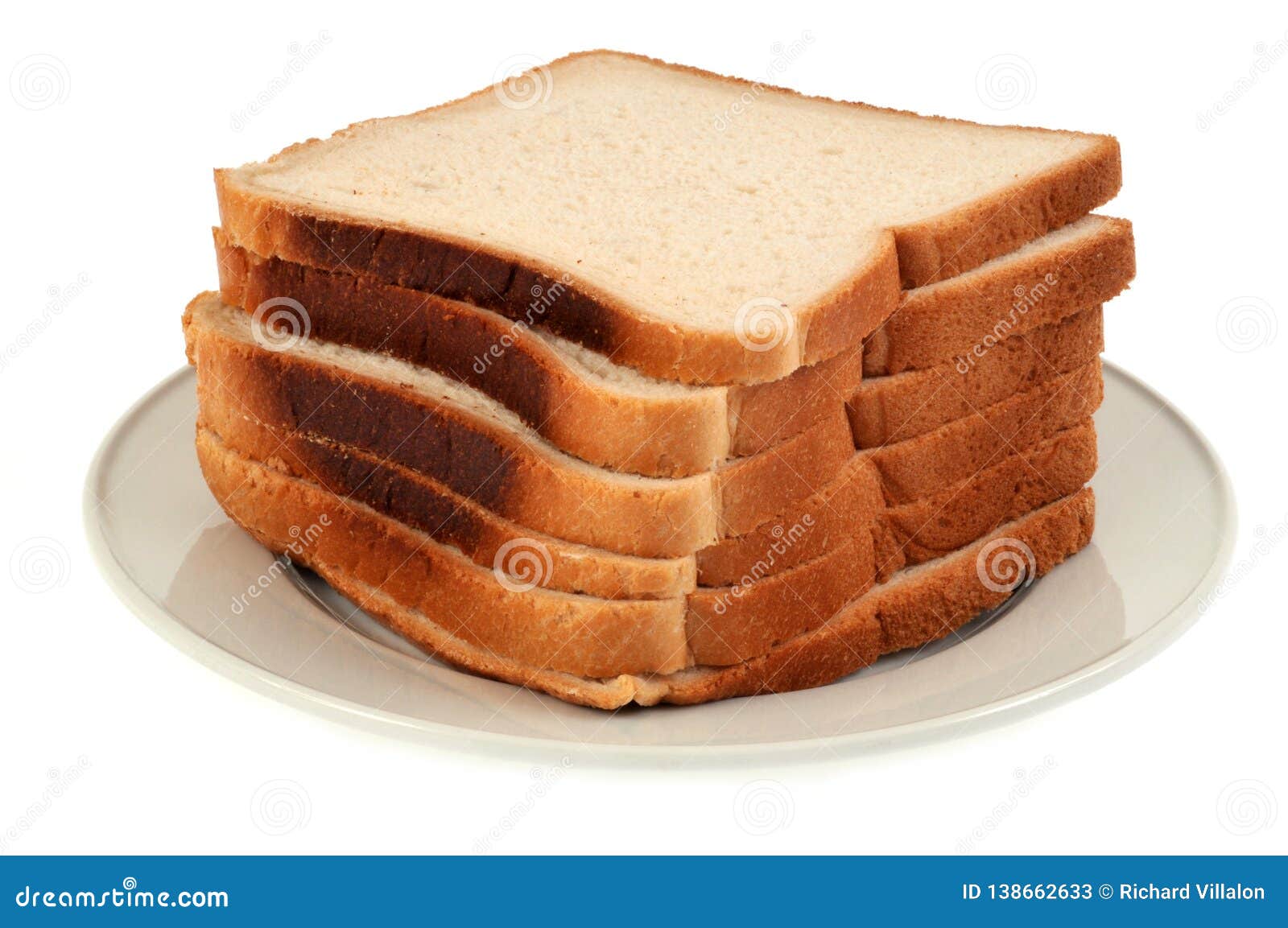 Slices of Sandwich Bread Stacked on a Plate Stock Image - Image of ...