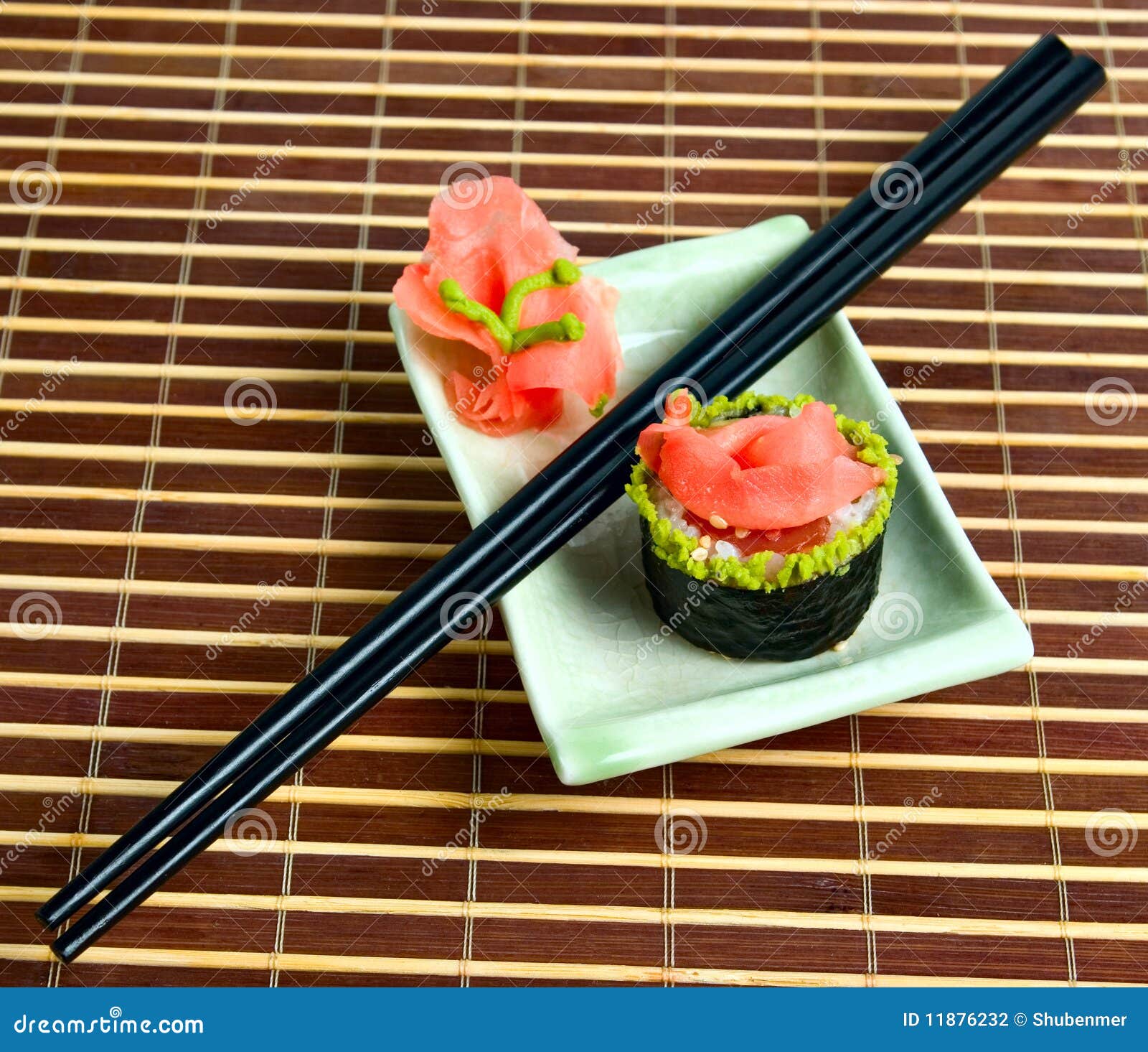 Close-up plate with sushi stock photo. Image of food - 11876232