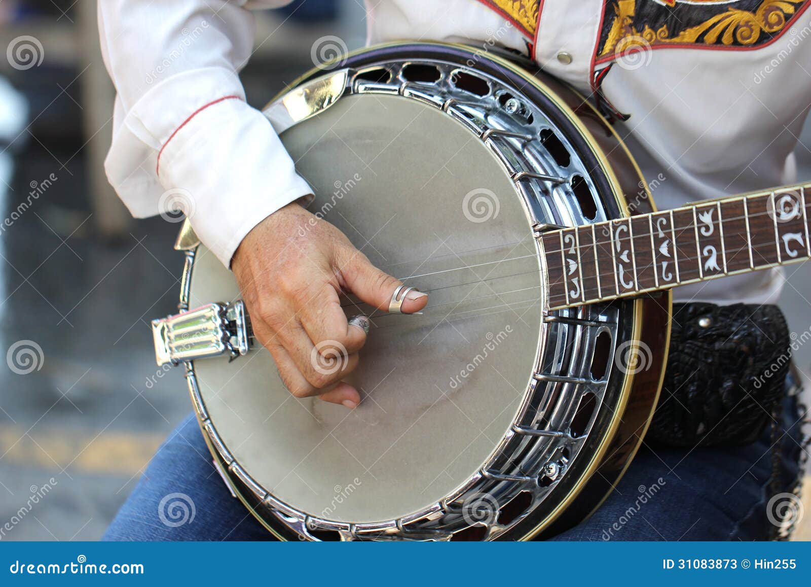 Close Up Player Playing Banjo Stock Image - Image of played, people ...