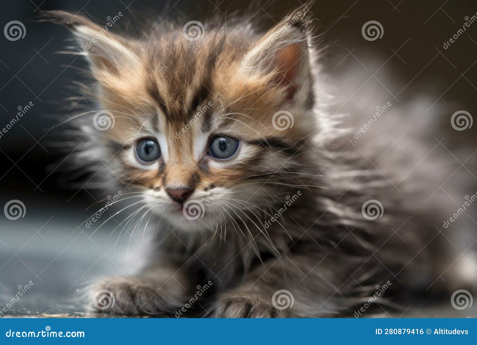 Close-up of Playful Kitten, with Its Claws Out and Fur Fluffed Up Stock ...