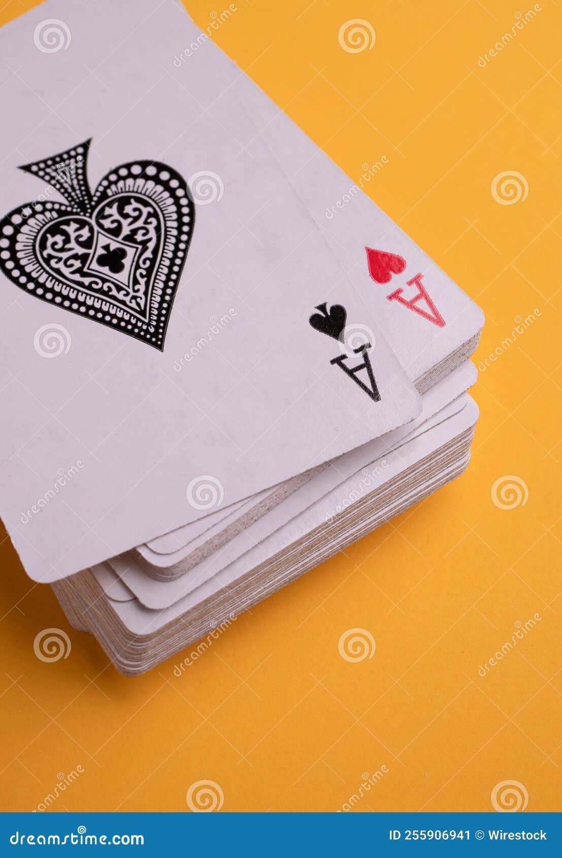 Close-up of playing cards stock image. Image of spade - 255906941