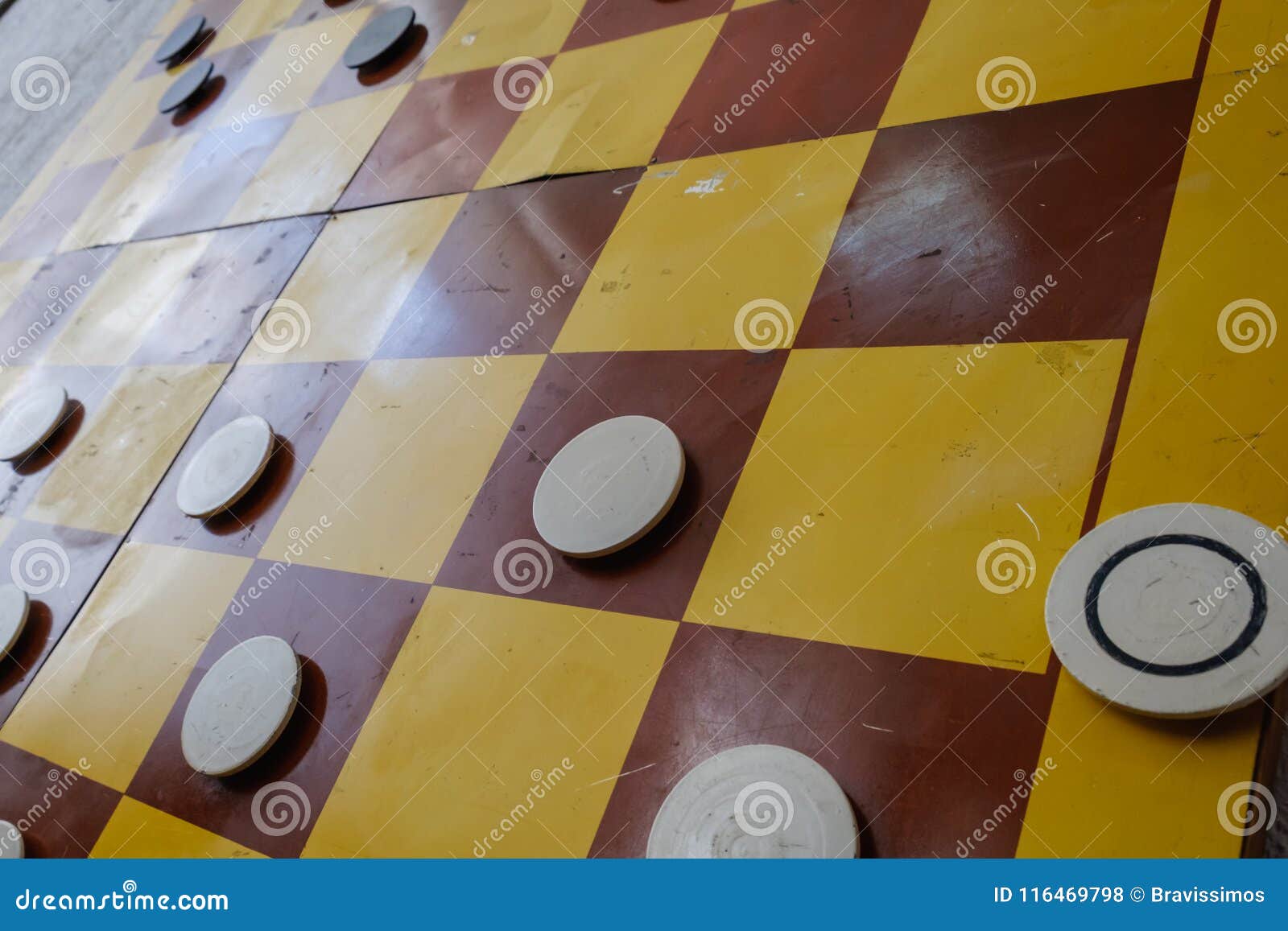 Close Up of Playing Draughts or Checkers Board Game Stock Photo - Image ...