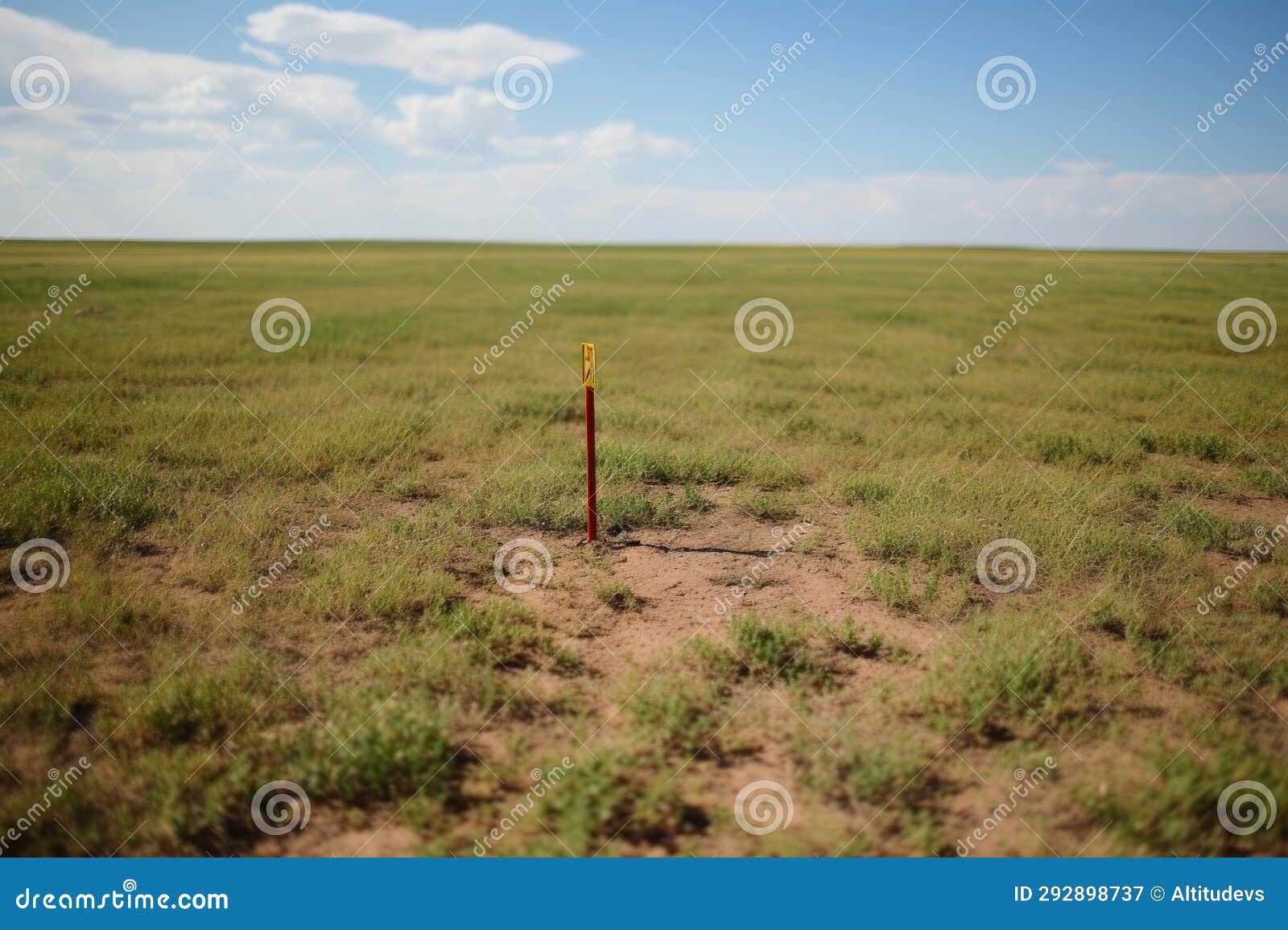 Close-up of a Plot Marker on a Large, Undisturbed Land Stock ...