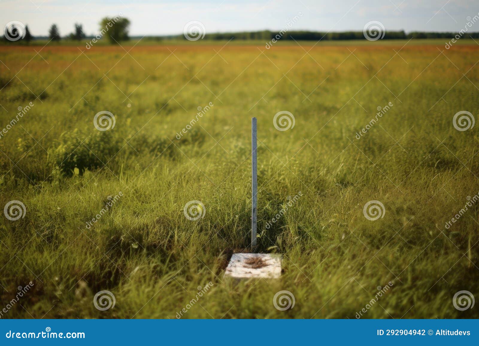 Close-up of a Plot Marker on a Large, Undisturbed Land Stock Photo ...