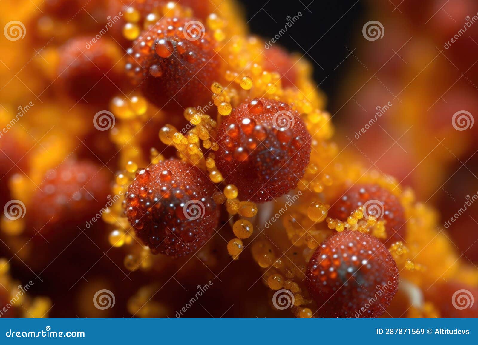 Close-up of Pollen Grains on Flower Stigma Stock Illustration ...