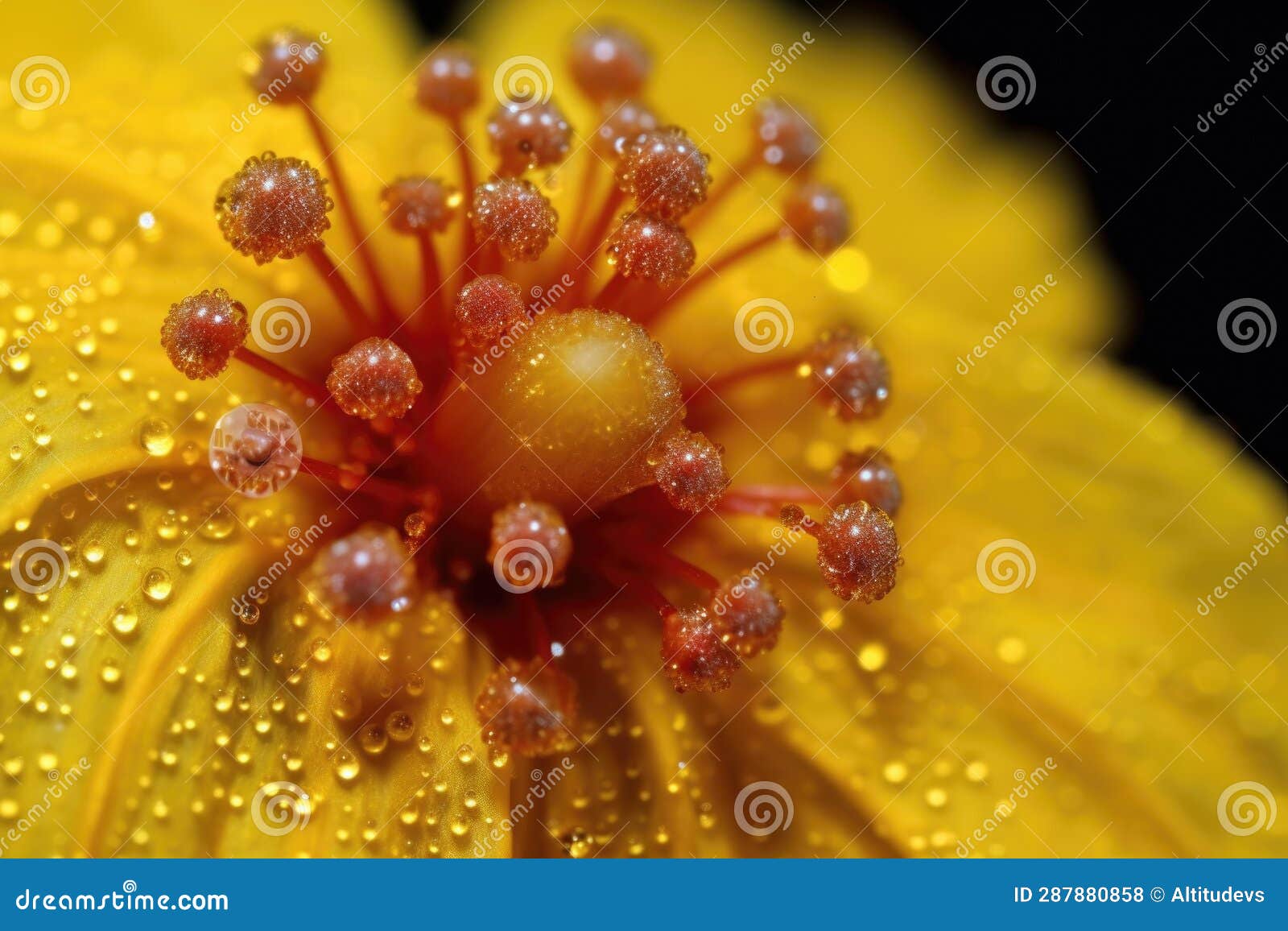 Close-up of Pollen Grains on Flower Stigma Stock Illustration ...