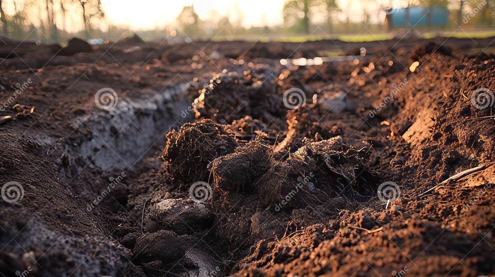 Close Up of Polluted Soil with Hazardous Substances Stock Illustration ...