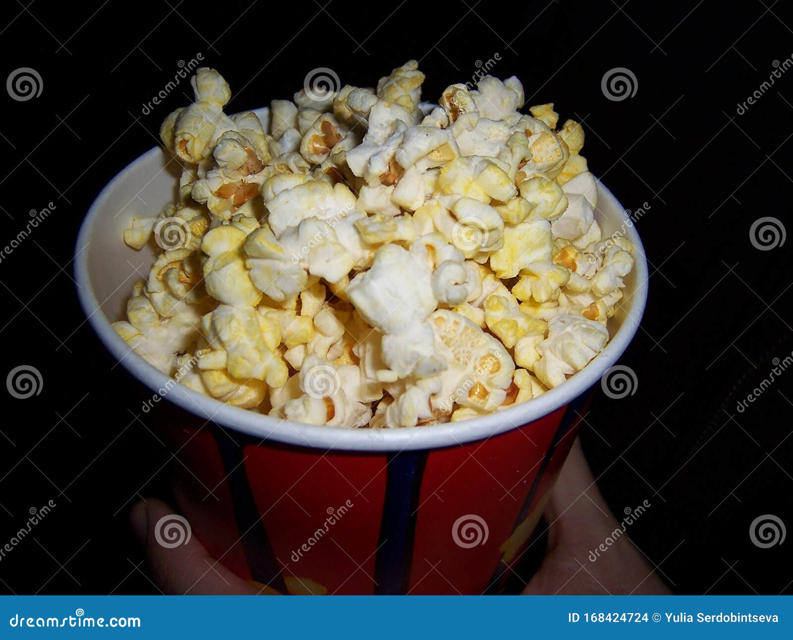 Close Up of Popcorn in Popcorn Box Stock Photo - Image of enjoy ...
